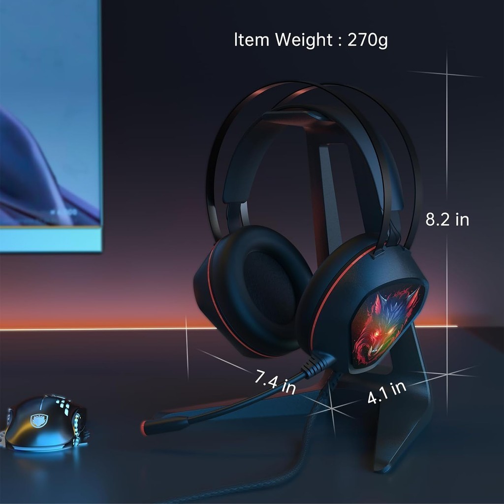 SPRISE CM7000 Gaming Stereo Headphone Wired Over-Ear Headsets with ...