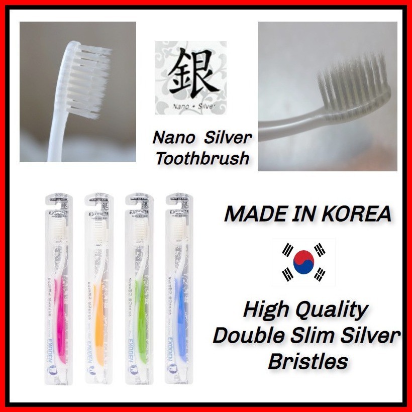 Korean Nano Silver Toothbrush 4pcs (100% Made in Korea) | Shopee ...