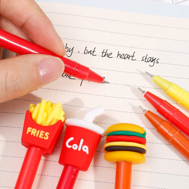 Cute Creative Gel Pens - Ice Cream Fries Cola Burger Ball Pen - Neutral ...