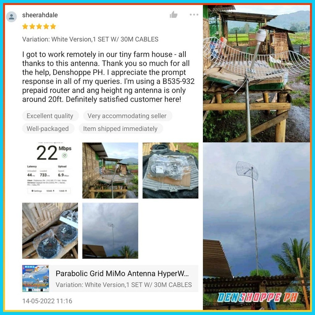 HyperWave Parabolic Antenna 60dBi for WiFi Internet 3G 4G 5G Denshoppe ...