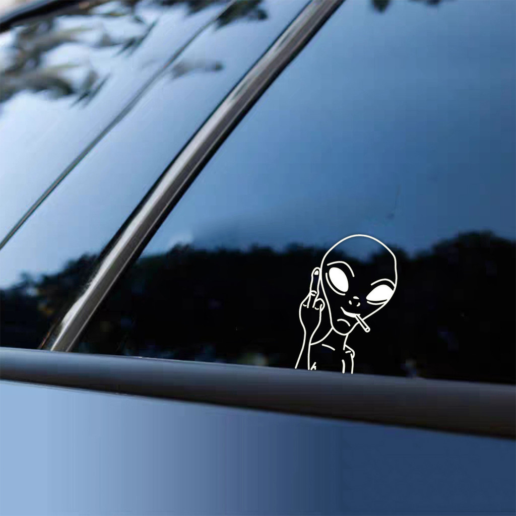 UFO Cartoon Alien UFO Car Stickers Car Body Window Vinyl Decal | Shopee ...