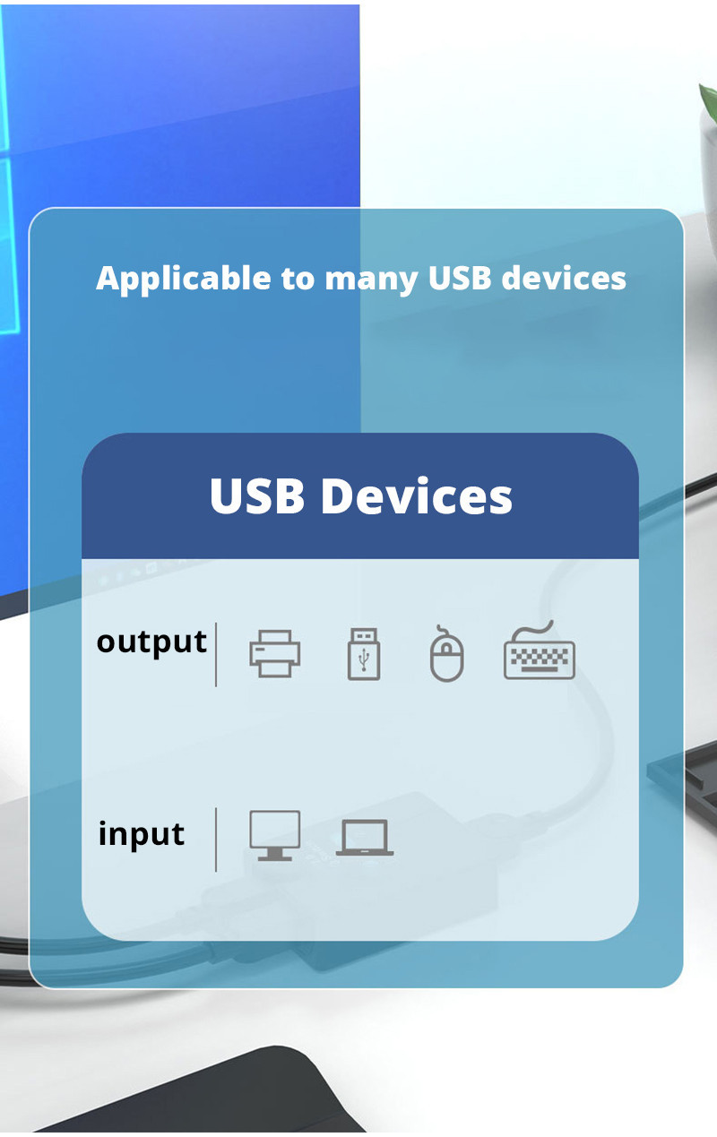 USB Print Sharer Switch 2 In 1 Out USB Auto Printer Sharer Splitter For ...