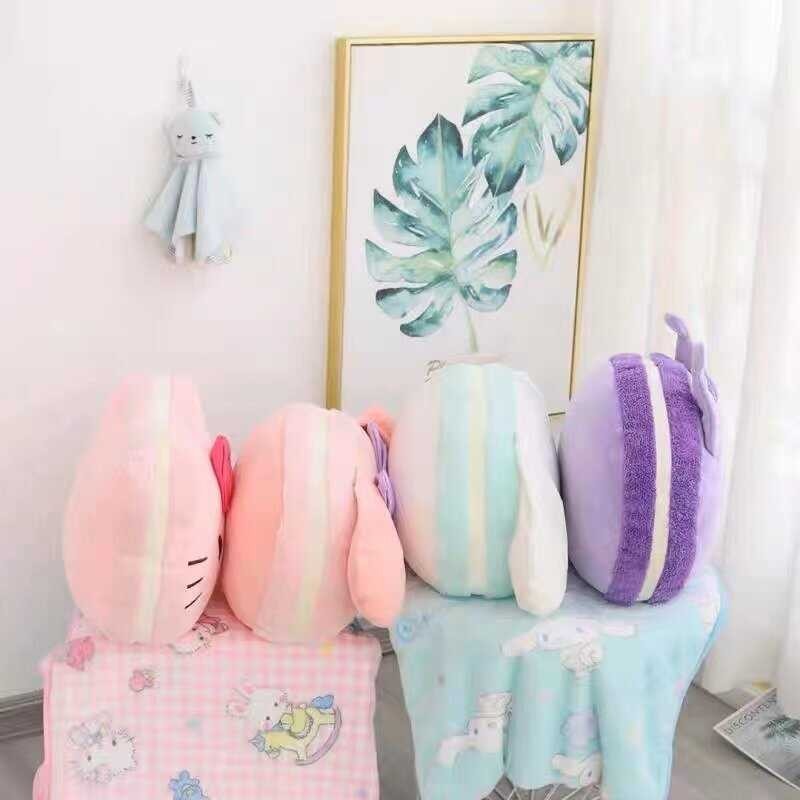 JOJO CASTLE Pink Sanrio Toys Kawaii Cartoon Round 2 In 1 Plush Throw ...