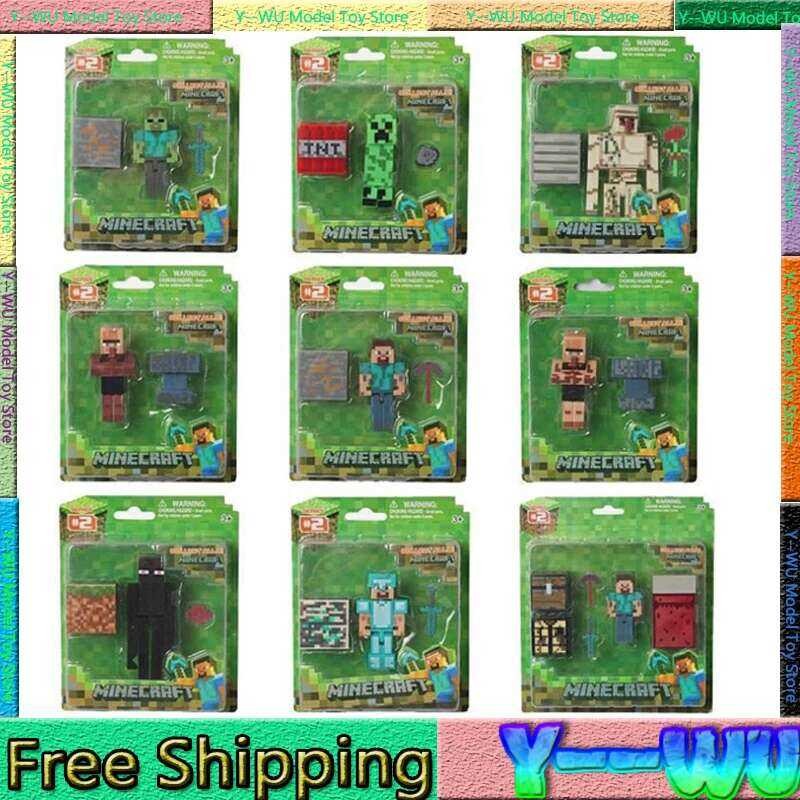 Minecrafts Steve Alex Zombie Villager Figure Model Bd Box Minecrafts ...