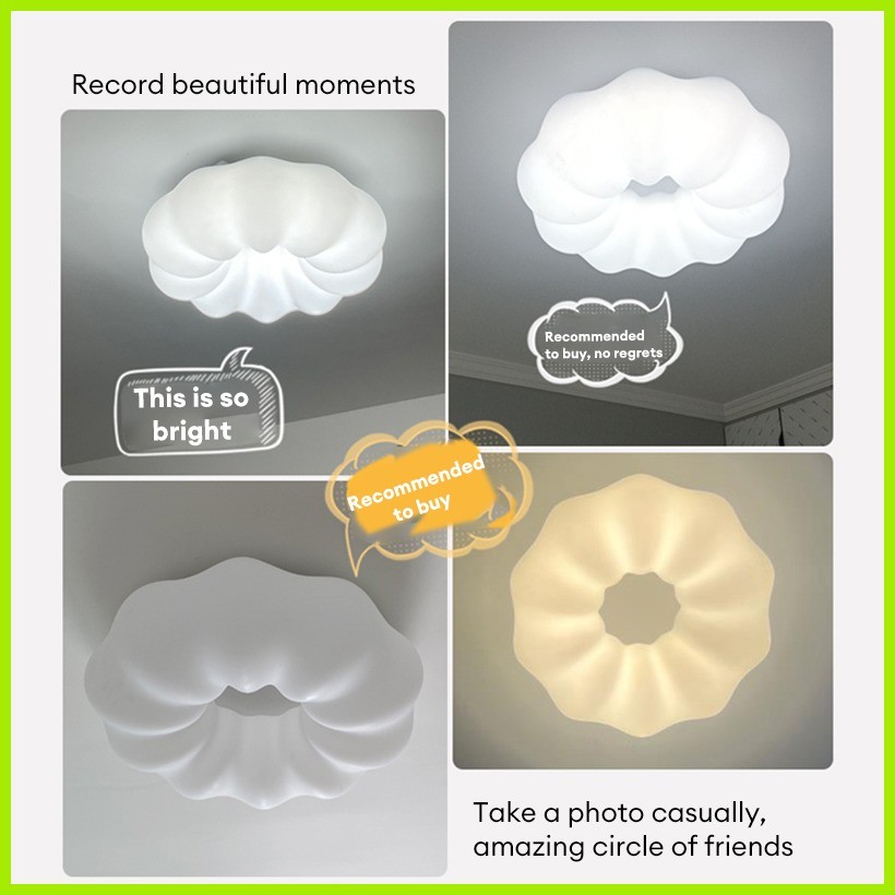 ☂ Ceiling Light Tri Color Remote Control LED Bedroom Light For Living ...