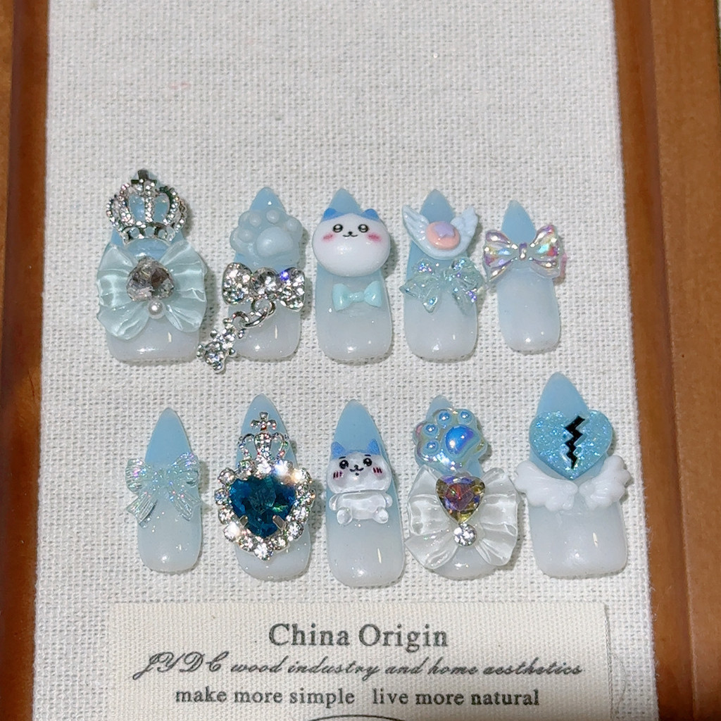 Chiikawa Hachiware USAGI Kawaii Artificial Nail Cute Y2K Menhera Short ...