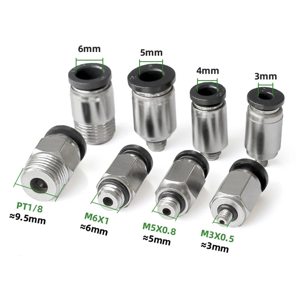 Black Pneumatic Quick Connector, In-Line POC PC Cylindrical Hex ...
