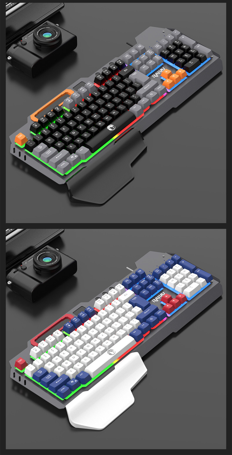 METMI x Raiku K-16 104 Keys Backlight Wired Mechanical Keyboard Feel 3 ...