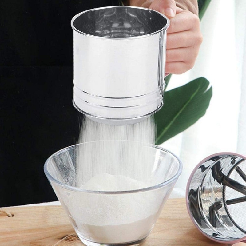Hand-held Small Flour Sieve Baking Utensils Stainless Steel Manual ...