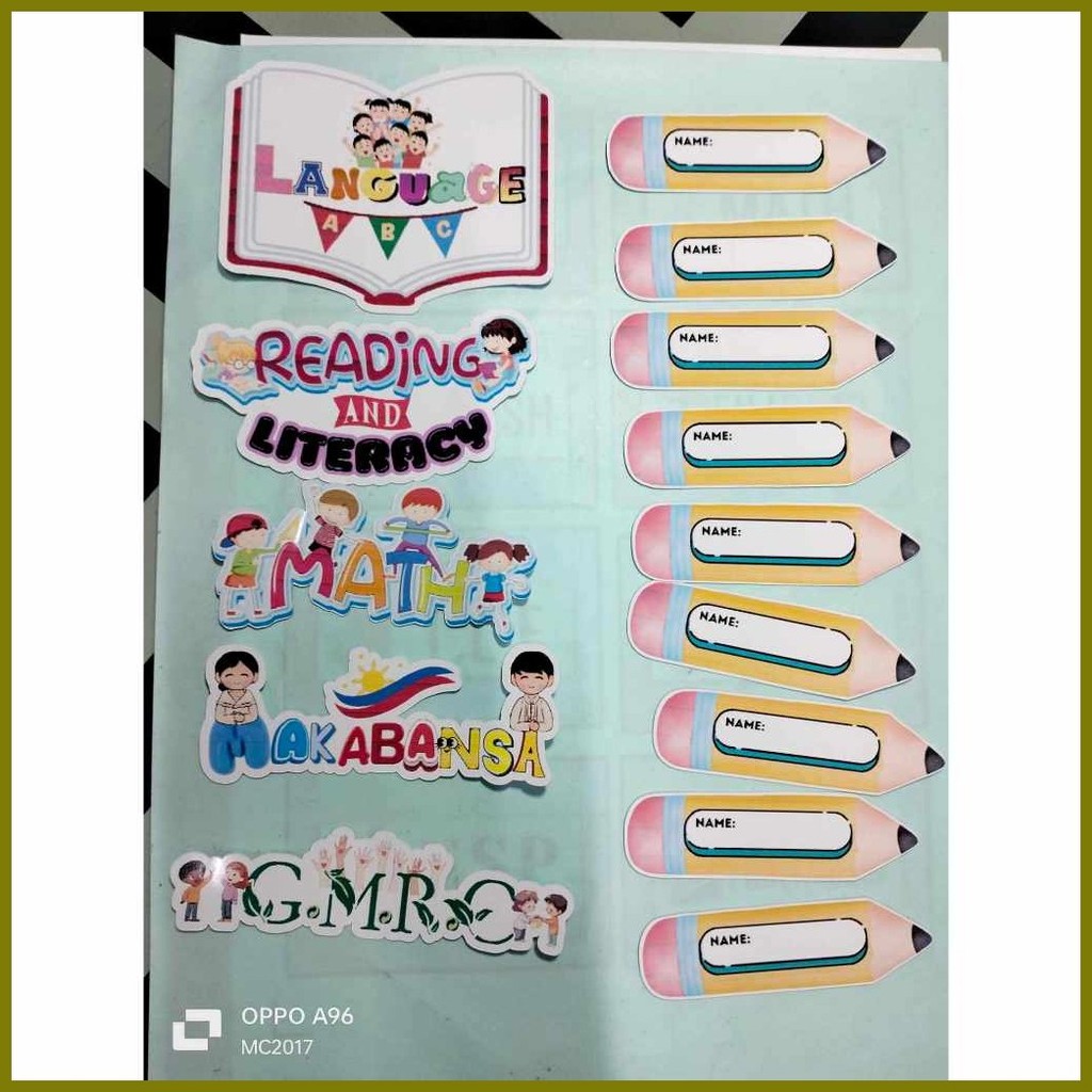 ∼ § Subject Label Sticker Grade 1 grade 2, Grade 3, Grade 4, Grade 5 ...