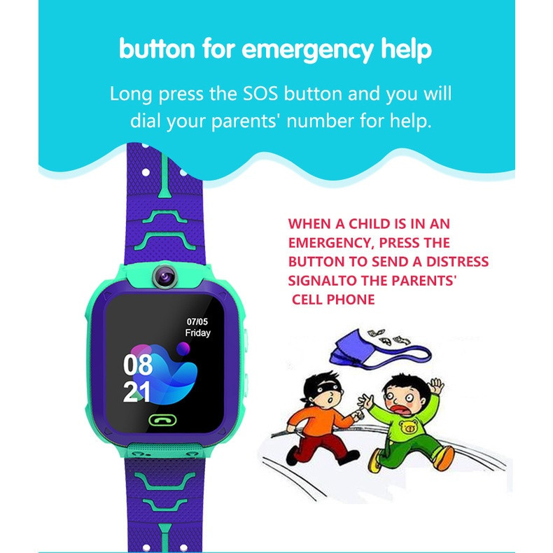 Smart Watch Touch Screen SOS GPS Anti-lost Kids Tracker Support SIM ...