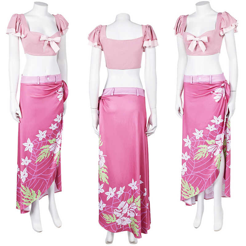 Dress Aerith Cosplay Wigs Set Game Final Ff7 Rebirth Roleplay Summer ...