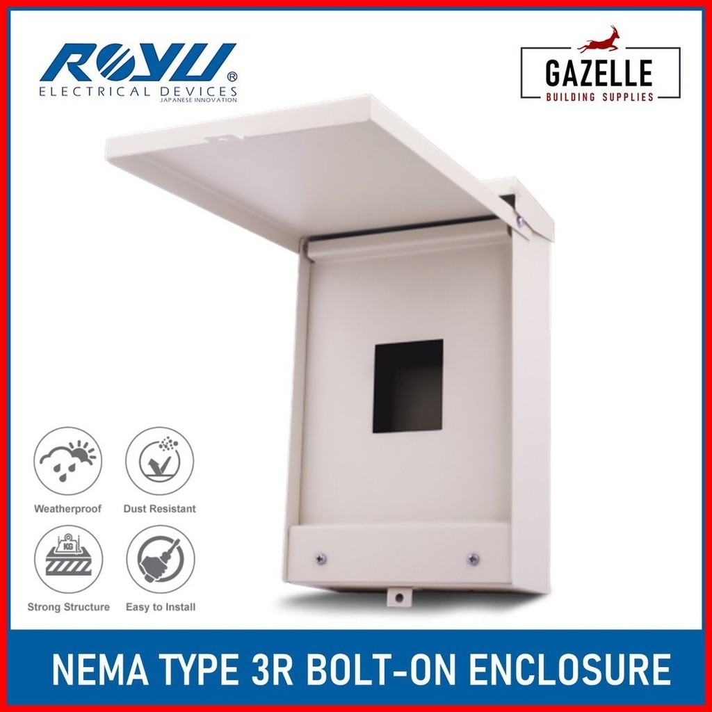 ♣ Royu Nema 3R 2 Pole Bolt On Circuit Breaker Enclosure Surface Type ...