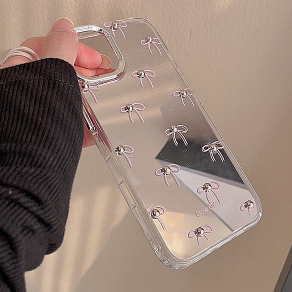 Luxury 3D Bead Bowknot Mirror Phone Case for IPhone 11 16 15 14 Pro Max ...