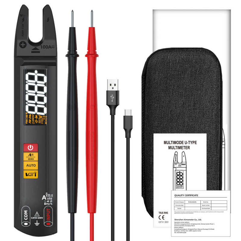 BSIDE Digital Clamp Meter Fork DC AC Professional 100A Ammeter Pliers T ...
