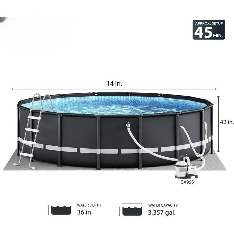 14' X 42" Round Above Outdoor Swimming Set With Sand Filter Pump ...