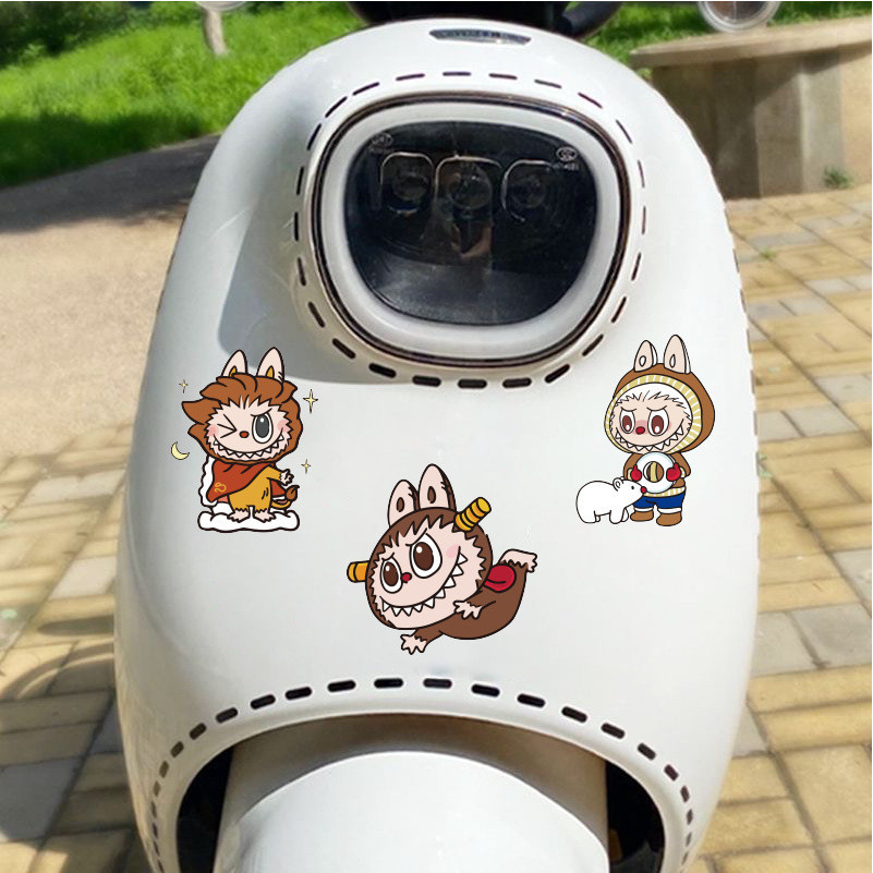 POPMART motorcycle sticker decoration waterproof car sticker LABUBU ...