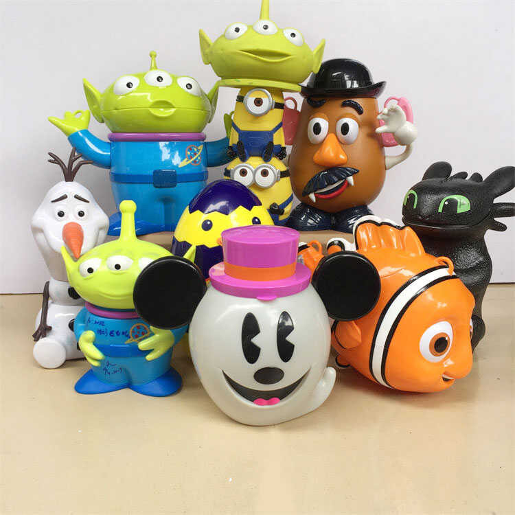 Minions Disney Three Eyed Strawberry Bear Stitch Popcorn Bucket Storage ...