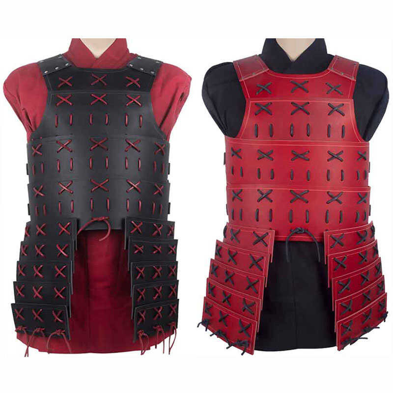Medieval Samurai PU Leather Body Chest Armor Viking Knight Ninja Cosplay Costume Cuirass ...