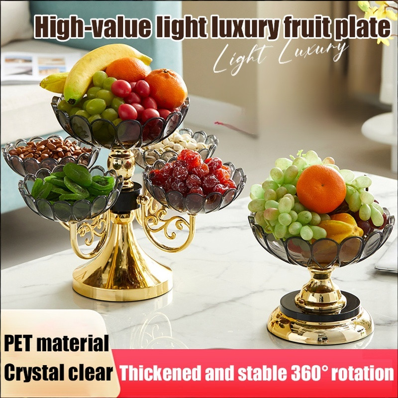 【50% OFF】 360° Rotating Crystal Tray Multi-Layered Party Serving/Easy ...