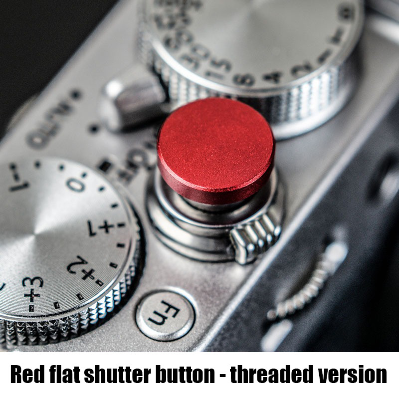 Metal Shutter Button - Red/Black/Silver, Compatible with Fuji X-M5/X100 ...