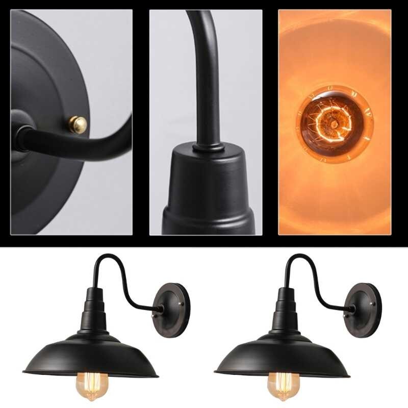 Retro 1 Pc Industrial Wall Mount Lamp Sa Labas Ng Barn Garage Vintage ...