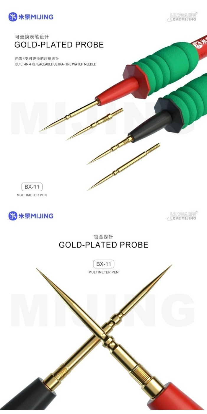 MIJING BX-11 Universal Digita Multimeter Pen Stainless Steel Multimeter ...