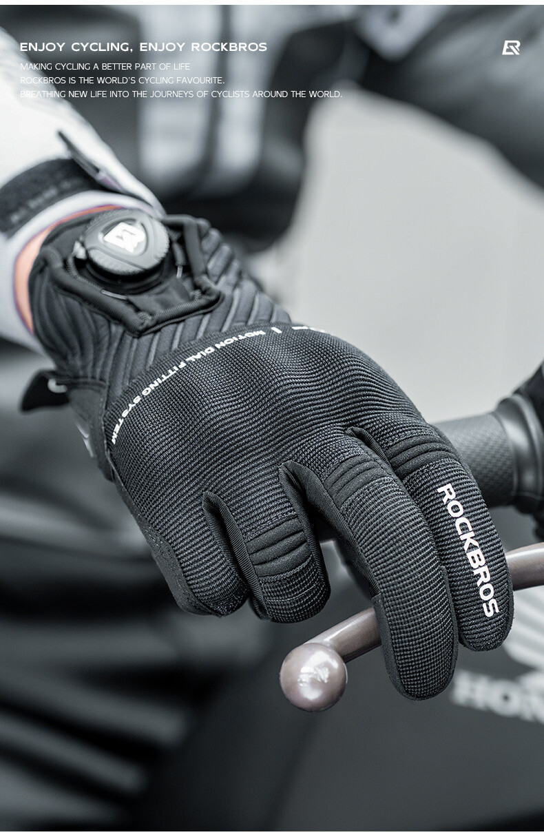Local Delivery ROCKBROS Motorcycle Gloves With Quick Adjustable Buckle ...