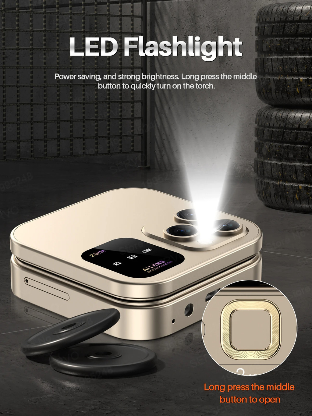 I16 Pro MIni Fold Mobile Phone 2G GSM Dual SIM Card Speed Dial Video ...