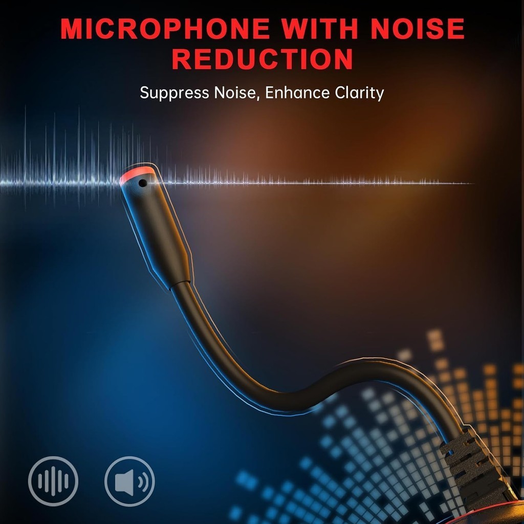 SPRISE CM7000 Gaming Stereo Headphone Wired Over-Ear Headsets with ...