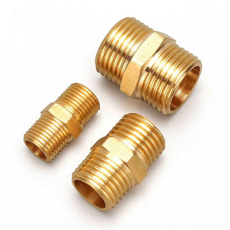 1/8" 1/4" 3/8" 1/2 Male To Male BSP Thread Brass Pipe Hose Adapter ...