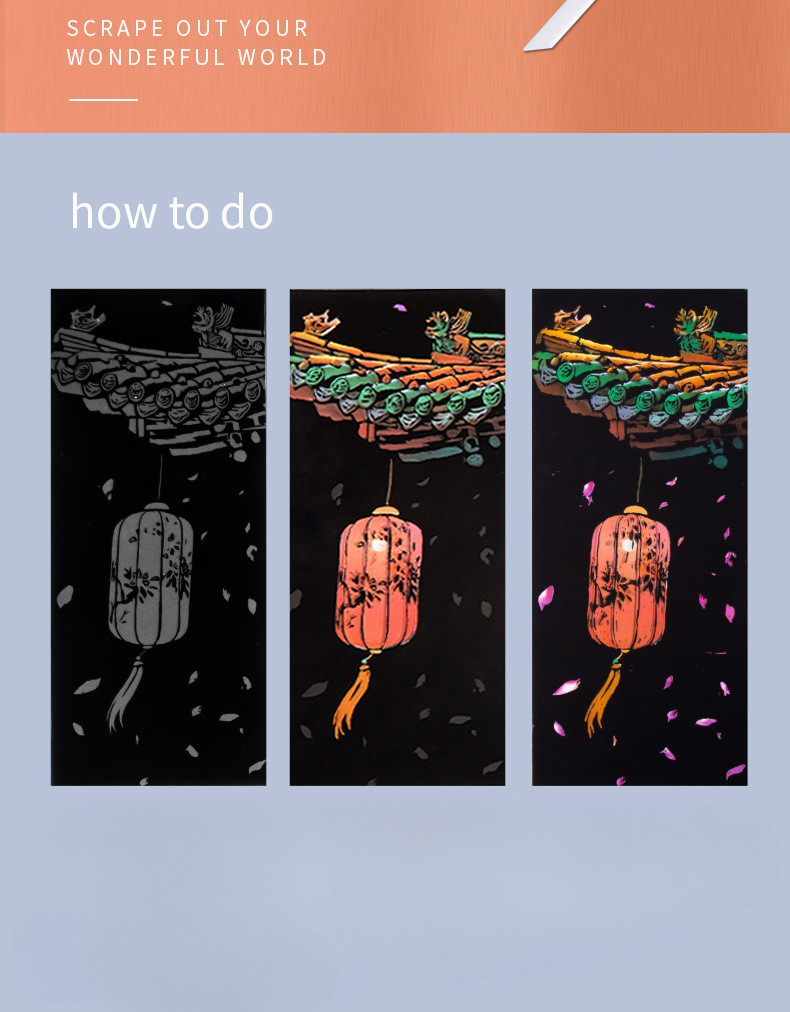 12 sheets Night Scene Scratch painting, World Famous Cities painting ...