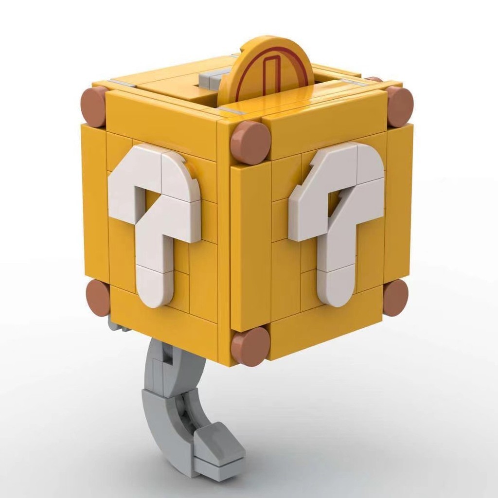 Moc Mario Question Mark Box Key Hook Creative Assembling Toy Super ...