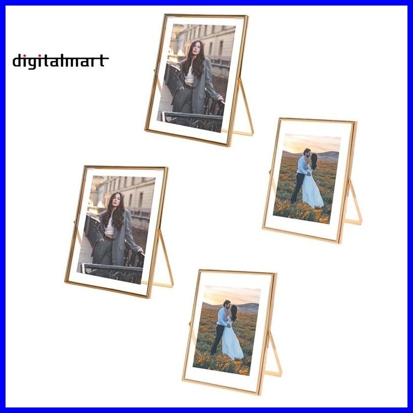 Metal Picture Frame, for Multiple Photo Sizes , Real Glass, Tabletop ...