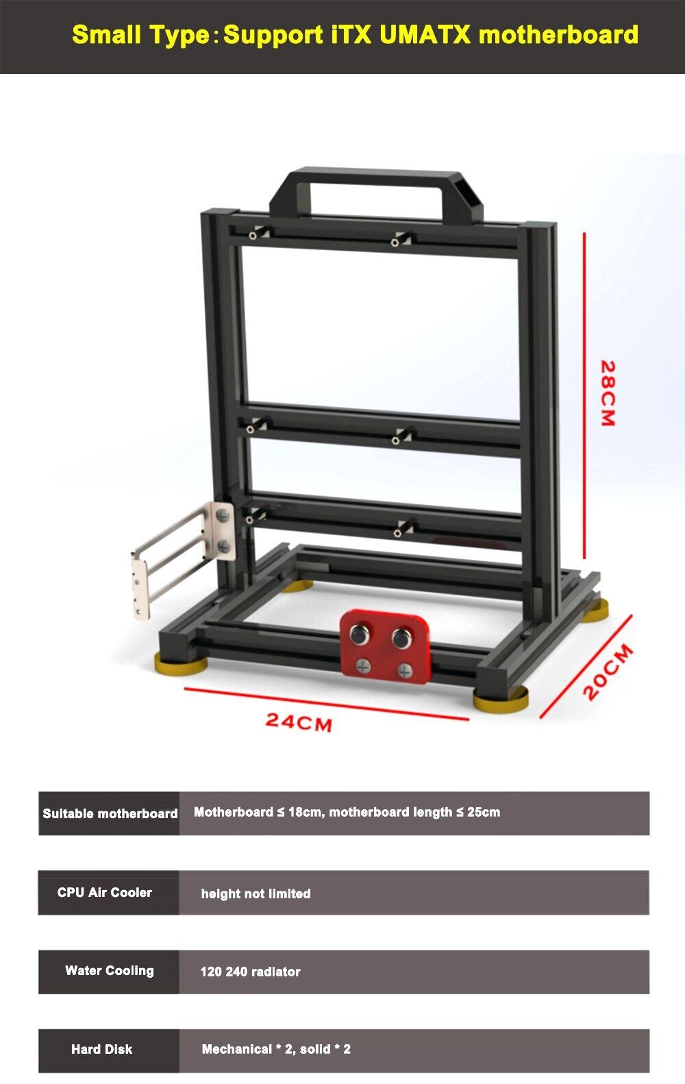 MOD Desktop PC Cabinet ITX MATX ATX EATX PC Case Open Frame,Water ...
