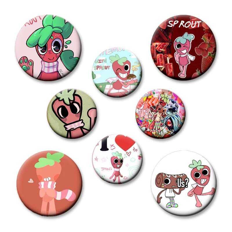 58mm Hot Horror Game Dandys World Sprout Anime Creative Pin Cartoon ...