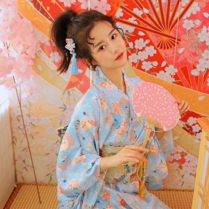 Japanese Traditional Kimono Dress student photo art for girl Kimono ...