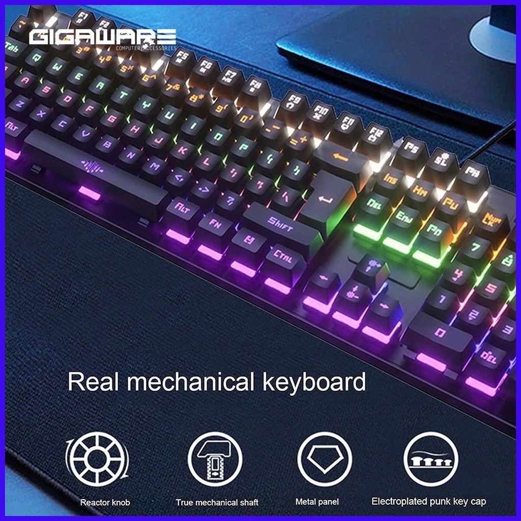 Gigaware K30 RGB Backlit Mechanical Keyboard (Blue Switch) | Shopee Philippines