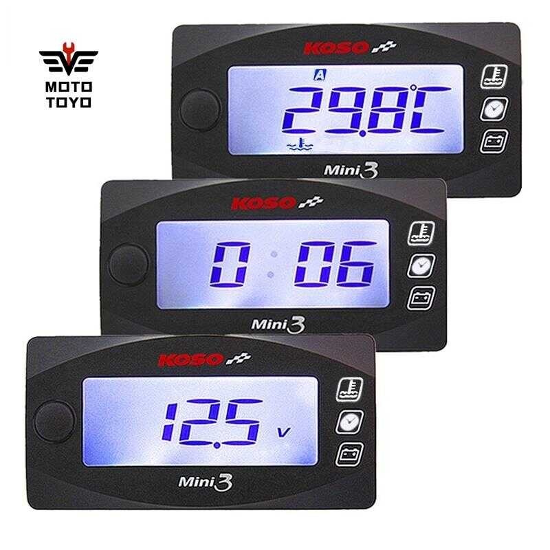 Mini Motorcycle KOSO 3 In 1 LED Digital Meter Temperature Voltmeter ...