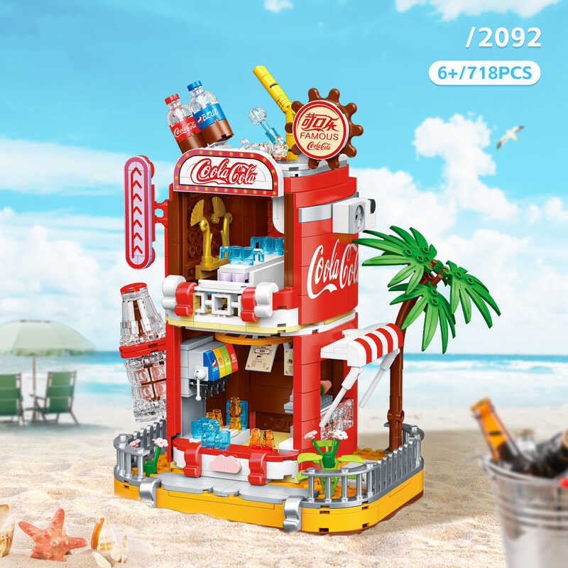 Streetscape Architecture Creative Coke Drinking Shop Moc Mini Block ...
