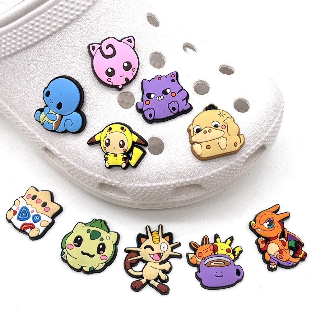 Cartoon Bulbasaur jibits Anime Pikachu Jibitz Charm Pokemon Shoe Charms ...