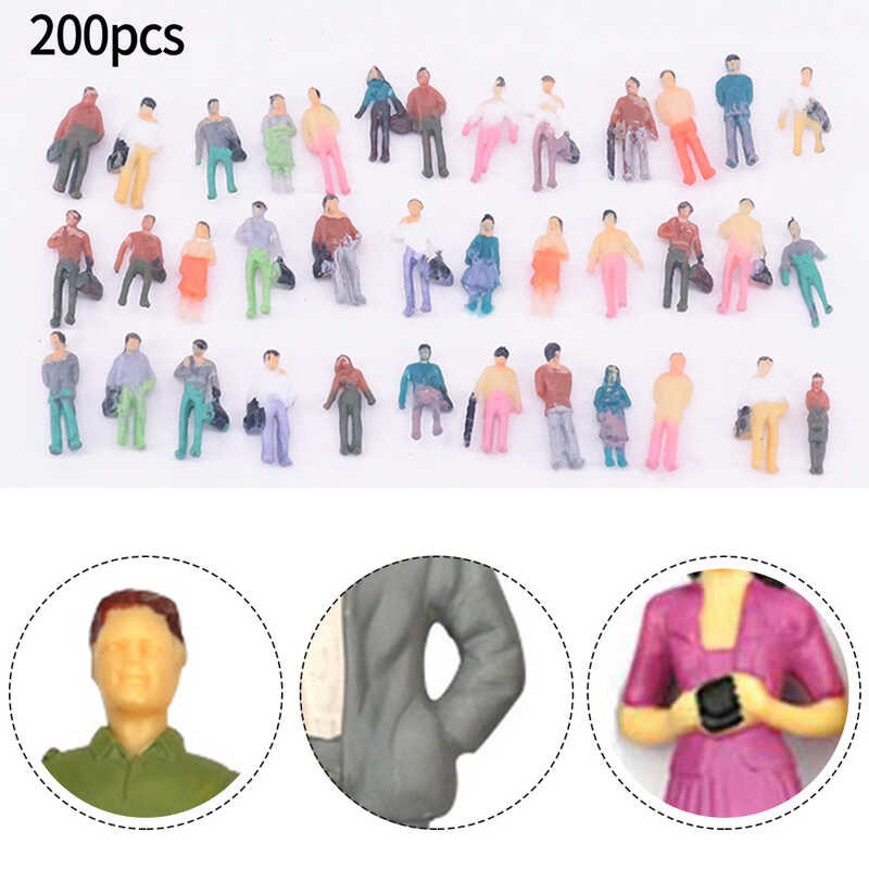 200Pcs 1:87 HO Scale Miniature People Worker Figurines For Model Train ...