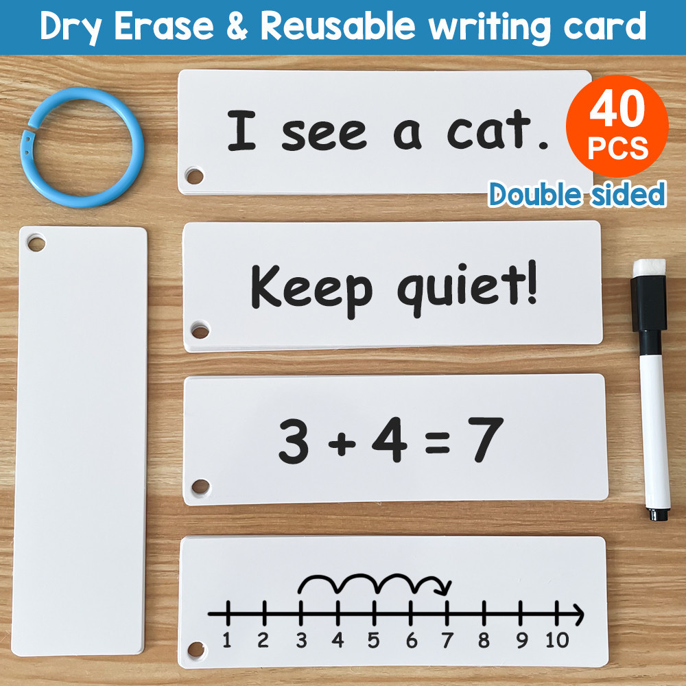 20/40PCS Blank Cards Dry Erase Portable Handwritten Memo Hard Blank ...