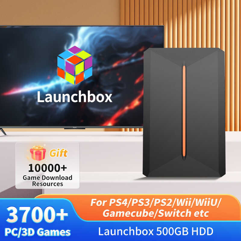500Gb Hard Launchbox Drive Portable Gaming HDD Na May 3700+Pc/3D Games ...