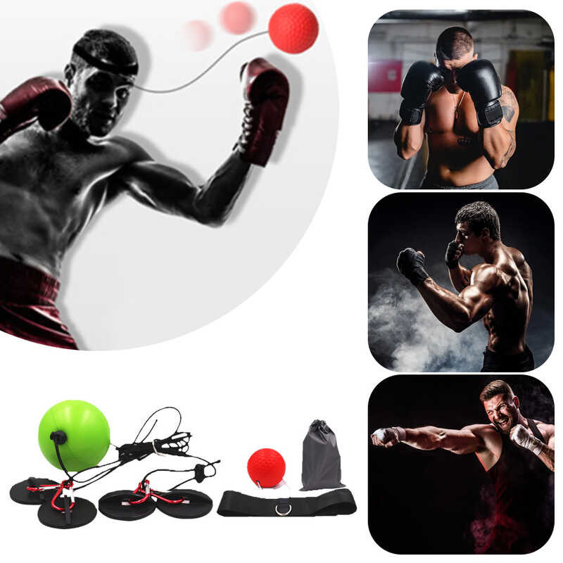 Headband/Hanging Reflex Balls Adjustable Speed Training Boxing Ball ...