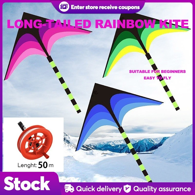 long-tailed rainbow kite with 50m string outdoor Sports grass beach ...