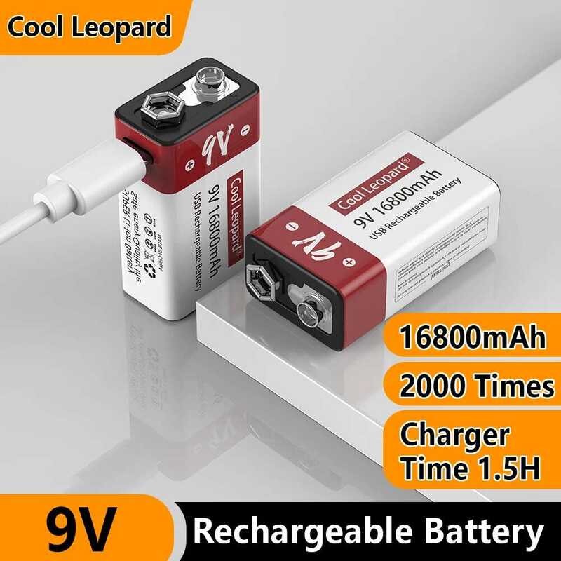 52 New USB 9V 16800Mah Rechargeable Battery Type-C USB Li-Ion Battery 9 ...