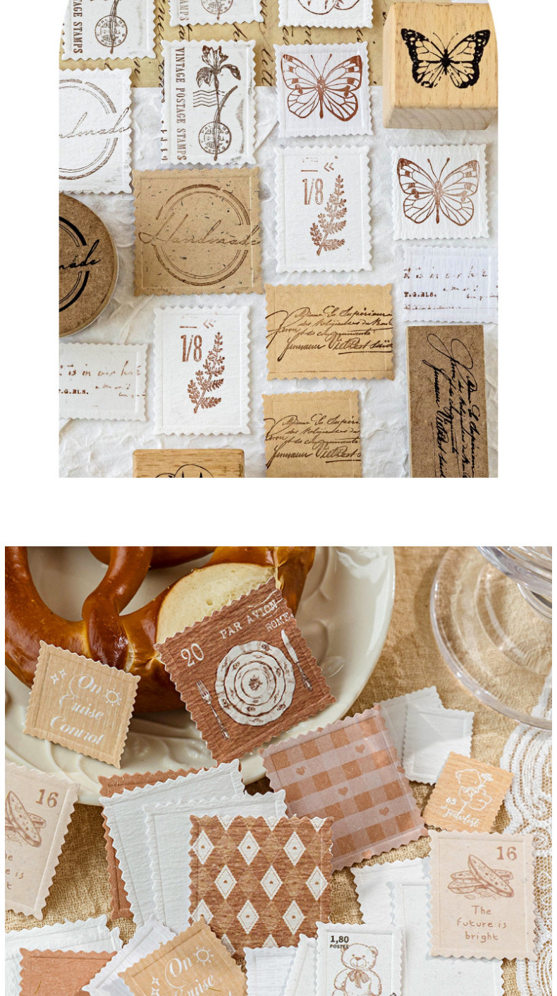 ENWEI 20 Pcs [Paper Stamp Series] Embossed Stamp Ledger Stickers ...