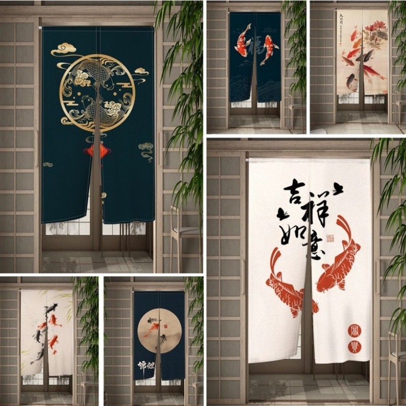 Chinese Dragon Red Noren Japanese Door Curtain Room Kitchen Corridor ...