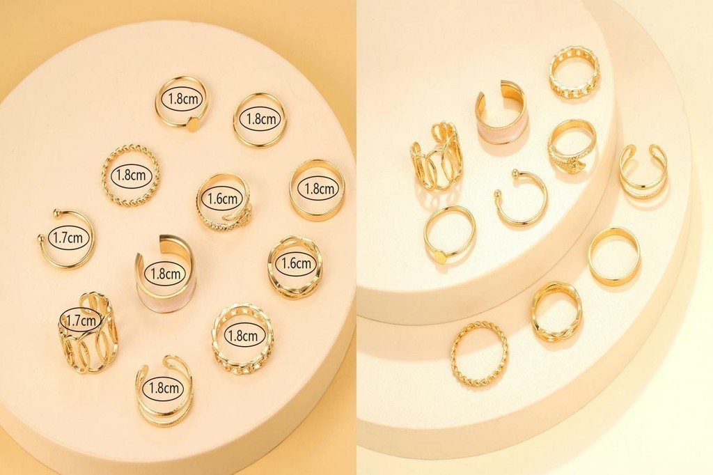 BET- Alloy Ring Boho Chic 11-piece Women's Ring Set Adjustable ...